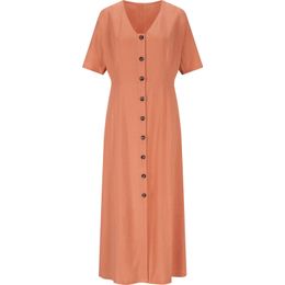 CR&Eacute;ATION L Damen Sommerkleid Kn&ouml;pfe in Horn-Optik papaya Gr&ouml;&szlig;e 23