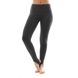 YESET Leggings Thermo Fleece hoher Bund mit Steg Leggings Baumwolle Leggins dunkelgra