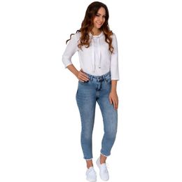 Gio Milano 7/8-Jeans Gio-Liese-1000 verkürzte Skinny mit Fransen am Saum