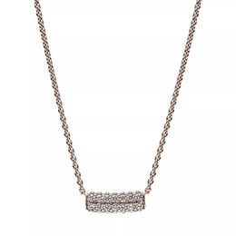 Pandora Halskette - Pandora Timeless Pavé Double-row Bar - in gold - Halskette für Damen