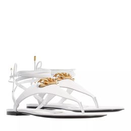 Valentino Garavani Sandalen & Sandaletten - V-Logo Chain Thong Flat Sandal - in weiß - Sandalen & Sandaletten für Damen
