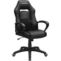 Songmics Gamingstuhl, Bürostuhl mit Wippfunktion, Racing Chair, ergonomisch, S-förmige Rückenlehne, gut für die Lendenwirbelsäule, bis 150 kg belastbar,