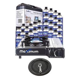 Maximum Camping-Gasgrill Edelstahl Set