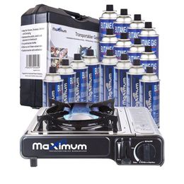 Maximum Camping-Gasgrill Edelstahl Set