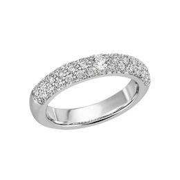 Firetti Fingerring Schmuck Geschenk Silber 925 Silberring Ring Pavé-Optik glitzernd, mit Zirkonia (synth), silberfarben|weiß
