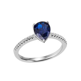 Firetti Fingerring Schmuck Geschenk Silber 925 Silberring Tropfen, mit Zirkonia (synth), blau|silberfarben|weiß