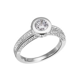 Firetti Fingerring Schmuck Geschenk Silber 925 Silberring Fancy, mit Zirkonia (synth), silberfarben|weiß