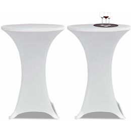2 x Tischhusse für Stehtisch Stretchhusse Ø60 cm weiß VDFF08606DE