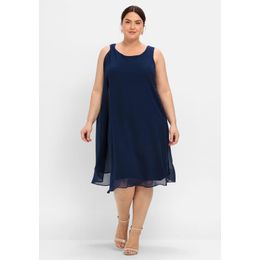 sheego Große Größen: Cocktailkleid aus Chiffon, in A-Linie, marine, Gr.48