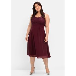 sheego Große Größen: Abendkleid mit Spitze, aubergine, Gr.52