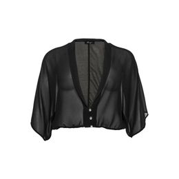 sheego Große Größen: Bolero mit drei Schmuckknöpfen, leicht transparent, schwarz, Gr.56/58