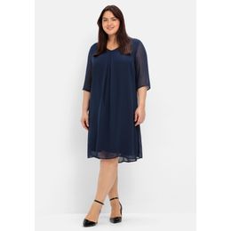 sheego Große Größen: Cocktailkleid im Layerlook, aus Chiffon, marine, Gr.54