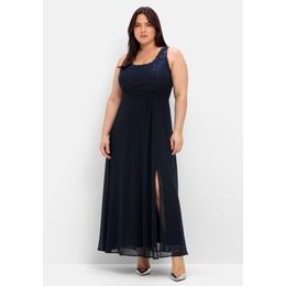 sheego Große Größen: Abendkleid mit floraler Spitze, blau, Gr.42