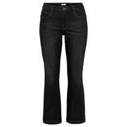 sheego Große Größen: Stretch-Jeans mit ausgestellter Saumweite, black Denim, Gr.96
