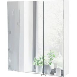 Schildmeyer Spiegelschrank Basic Breite 60 cm, 2-türig, Glaseinlegeböden, Made in Germany, weiß