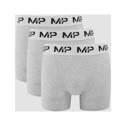 MP Herren Boxershorts (3er-Pack) Hellgrau/Weiß - XXS