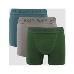 MP Herren Boxershorts (3er-Pack) Carbon/Rauchblau/Dunkelgrün - S