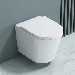 Doporro - Design wc Aachen108 inkl. Softclose Absenkautomatik 490x355x350 mm Hänge-Toilette Weiß spülrandlos - Weiß | Modell A108-N