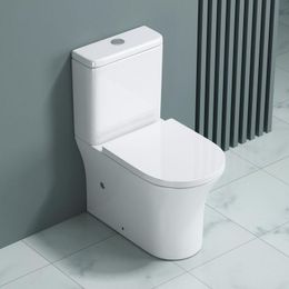 Design wc Stand304T inkl. Softclose Absenkautomatik 37x65x83cm Stand-Toilette Weiß spülrandlos - Weiß | Modell S304T - Doporro