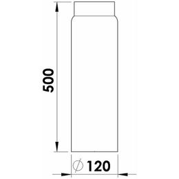 Ofenrohr ø 120 mm 50 cm schwarz Rohr Ofen Kamin Kaminrohr Rauchrohr - FIREFIX