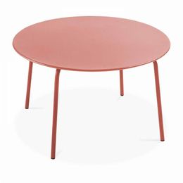 Oviala - Runder Gartentisch aus Metall Rosa - Ton