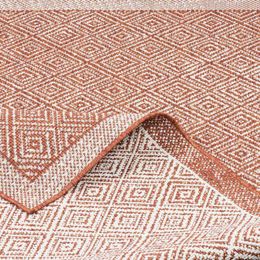 Pergamon In- und Outdoor Teppich Beidseitig Flachgewebe Hampton Terrakotta Meliert - 120x170 cm