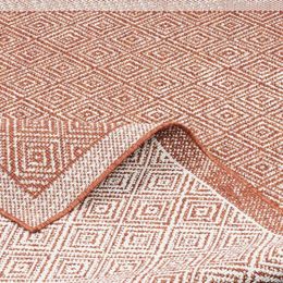 Pergamon In- und Outdoor Teppich Beidseitig Flachgewebe Hampton Terrakotta Meliert - 140x200 cm