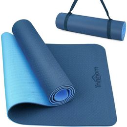 Yoga Matte Innhom 8MM dicke Gymnastikmatte für Damen und Herren, Trainingsmatte für Yoga, Pilates, Zuhause, Fitnessstudio, Yogamatte, rutschfest, mit