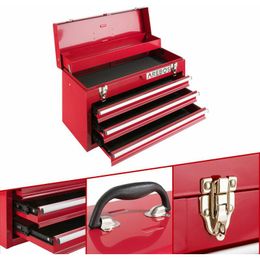 Arebos - Werkzeugkoffer mit 3 Schubfächer rot - Werkzeugkasten Werkzeugbox Werkzeugkiste - rot