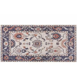 Beliani Teppich mehrfarbig aus Baumwolle Polyester 80 x 150 cm Orientalisches Muster gestaltet Vintage Heimtextil - Bunt