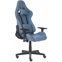 Beliani Gamings Stuhl in Blau mit verstellbaren Armlehnen und höhenverstellbarer Fußstütze Modern - Blau