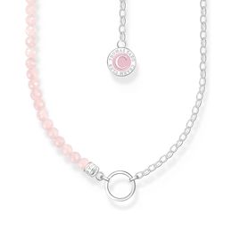 Thomas Sabo Member Charm-Kette mit Rosenquarz-Beads und Charmista Coin Silber