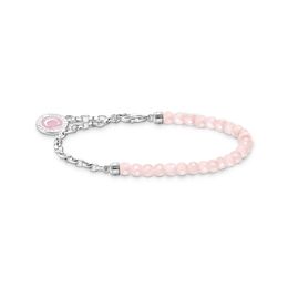 Thomas Sabo Member Charm-Armband mit Rosenquarz-Beads und Charmista Coin Silber