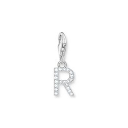 Thomas Sabo Charm-Anhänger Buchstabe R mit weißen Steinen Silber