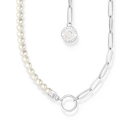 Thomas Sabo Member Charm-Kette mit weißen Perlen und Charmista Coin Silber