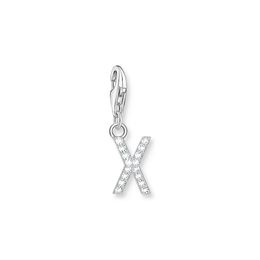 Thomas Sabo Charm-Anhänger Buchstabe X mit weißen Steinen Silber