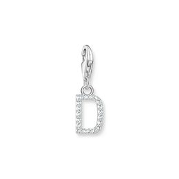 Thomas Sabo Charm-Anhänger Buchstabe D mit weißen Steinen Silber