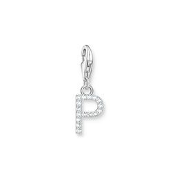 Thomas Sabo Charm-Anhänger Buchstabe P mit weißen Steinen Silber