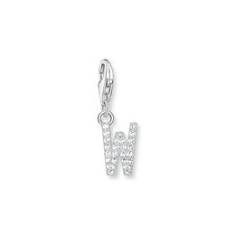 Thomas Sabo Charm-Anhänger Buchstabe W mit weißen Steinen Silber