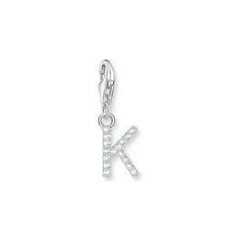 Thomas Sabo Charm-Anhänger Buchstabe K mit weißen Steinen Silber