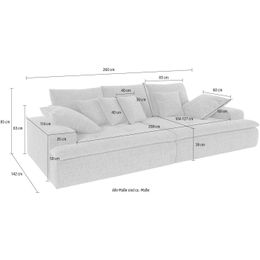 Mr. Couch Big-Sofa Haiti AC, wahlweise mit Kaltschaum (140kg Belastung/Sitz) und AquaClean-Stoff, grün