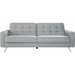 exxpo - sofa fashion 3-Sitzer Nappa, mit Bettfunktion und Bettkasten, grau