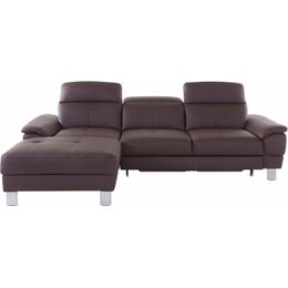 exxpo - sofa fashion Ecksofa Mantua 2, inkl. Kopf- bzw. Rückenverstellung, wahlweise mit Bettfunktion, braun