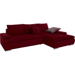 Mr. Couch Ecksofa, wahlweise mit Kaltschaum (140kg Belastung/Sitz), Bettfunktion, rot