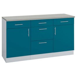 Wiho-Küchen wiho Küchen Unterschrank Kiel 150 cm breit, blau|grau