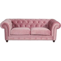 Max Winzer® Chesterfield-Sofa Old England, im Retrolook, Breite 218 cm, rosa