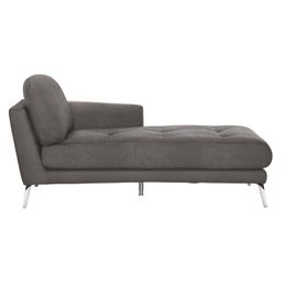 W.Schillig Chaiselongue softy, mit dekorativer Heftung im Sitz, Füße Chrom glänzend, grau