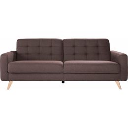 exxpo - sofa fashion 3-Sitzer Nappa, mit Bettfunktion und Bettkasten, braun