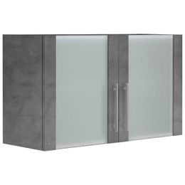 Wiho-Küchen wiho Küchen Glashängeschrank Cali Front mit Glaseinsatz, grau