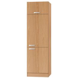 Optifit Kühlumbauschrank Odense 60 cm breit, 207 cm hoch, geeignet für Einbaukühlschrank mit maß 88 cm, beige